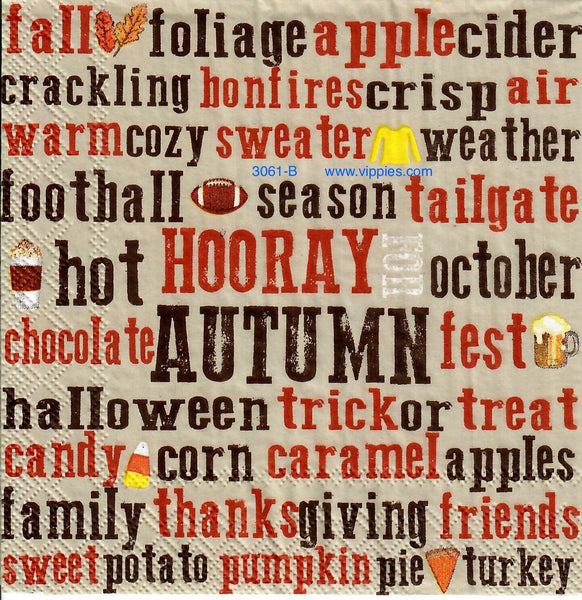 AT-3061-B Autumn Words Pictures Napkin for Decoupage – Vippies Designs