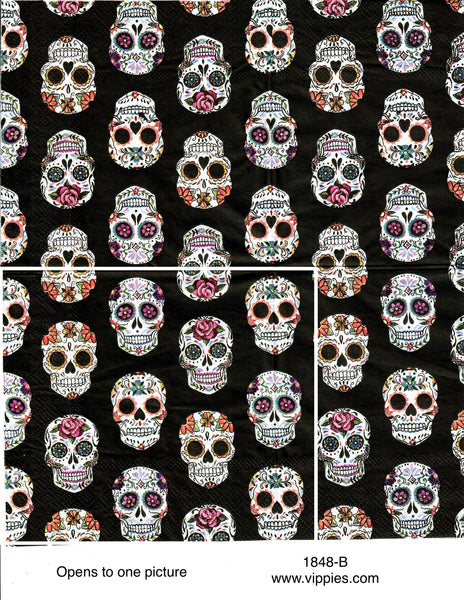 HWN-1848 Sugar Skulls Allover Napkin for Decoupage – Vippies Designs