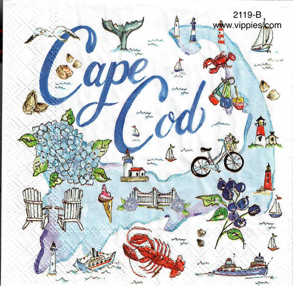 ST-2119-B Cape Cod Napkin for Decoupage – Vippies Designs